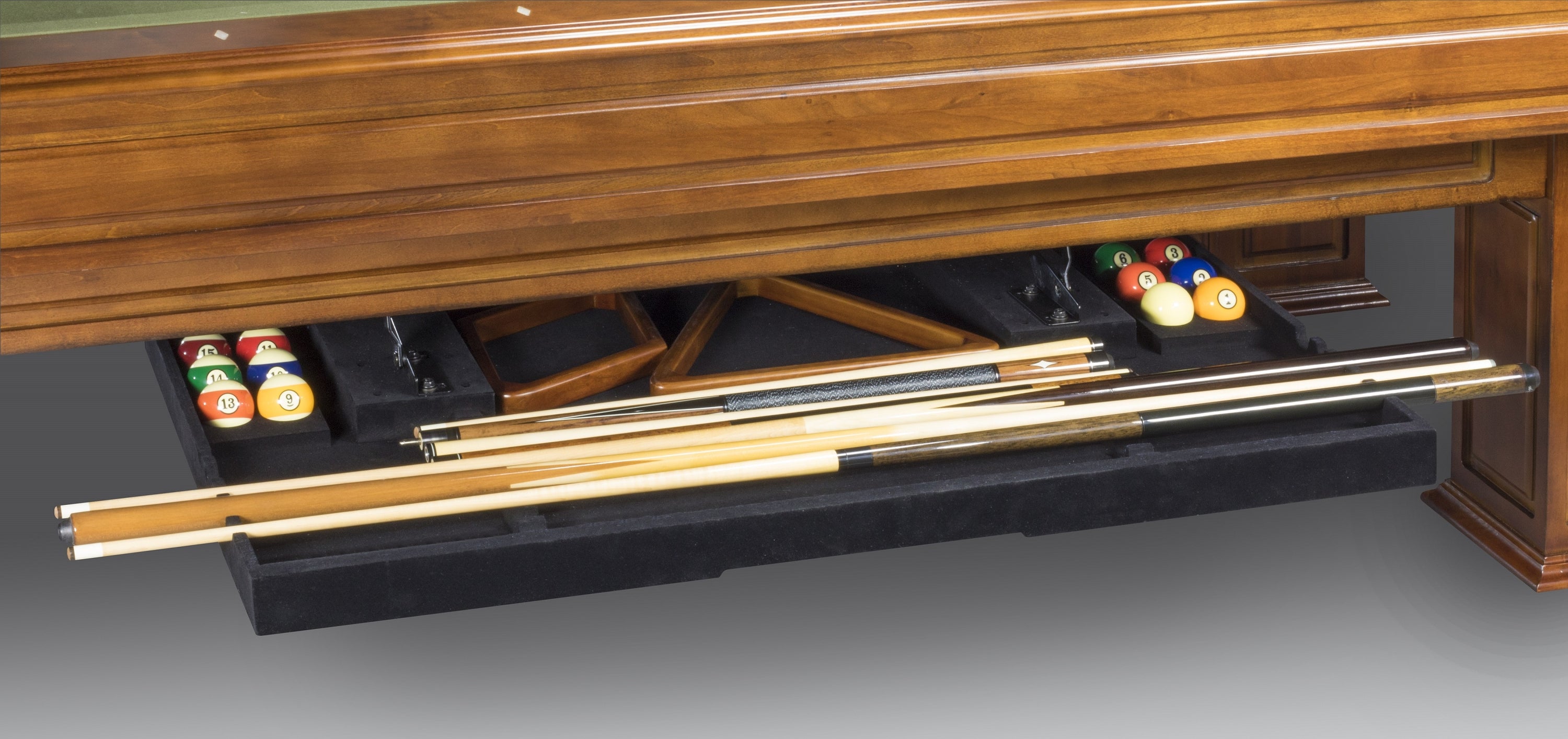 The Perfect Drawer for 7', 8' and 9' Billiard Tables | Legacy Billiards